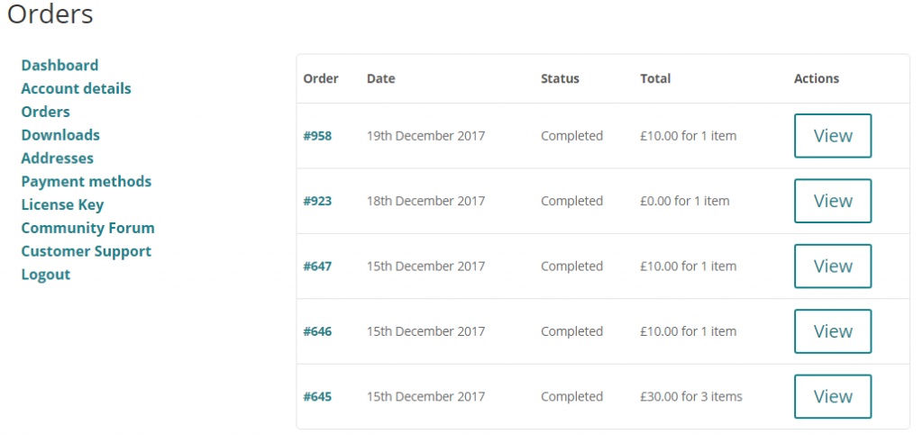 Order History - WordPress Import Plugin - WP Site Importer