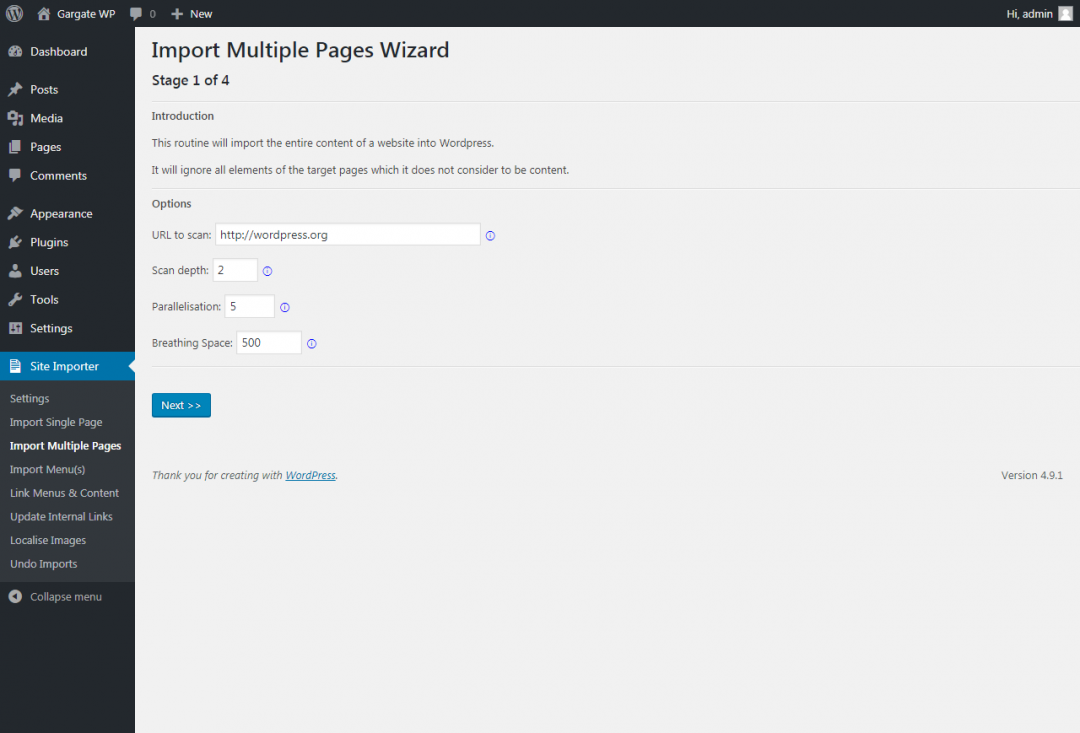 Importing Multiple Pages - WordPress Import Plugin - WP Site Importer